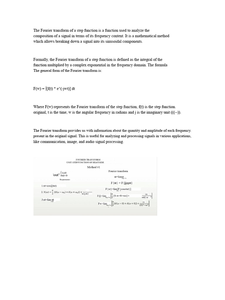 The Fourier transform of a step function-1 | PDF | Function ...