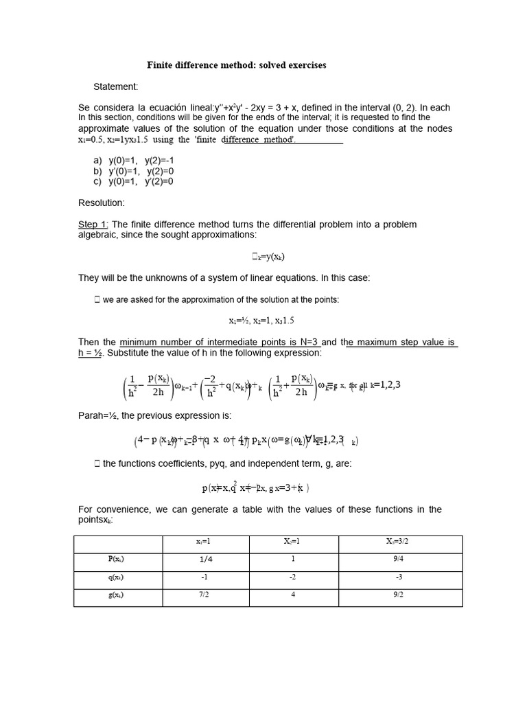 Finite Difference Method | PDF | Finite Difference | Equations