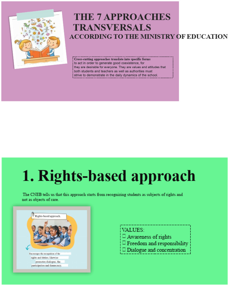 The 7 Cross-Cutting Approaches According To MINEDU Planning | PDF ...