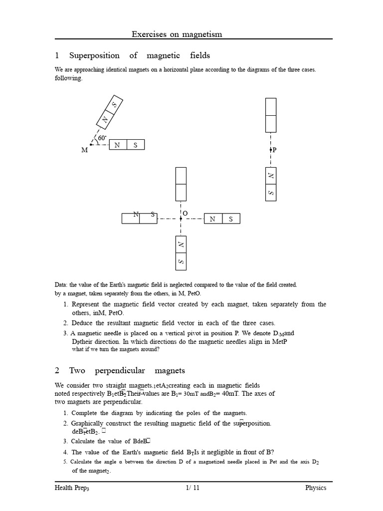 exercises-on-magnetism-1-superposition-of-fields_compress | PDF | Force ...