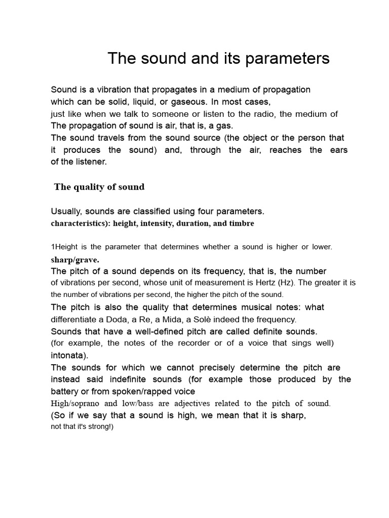 Understanding Sound Parameters | PDF | Sound | Pitch (Music)