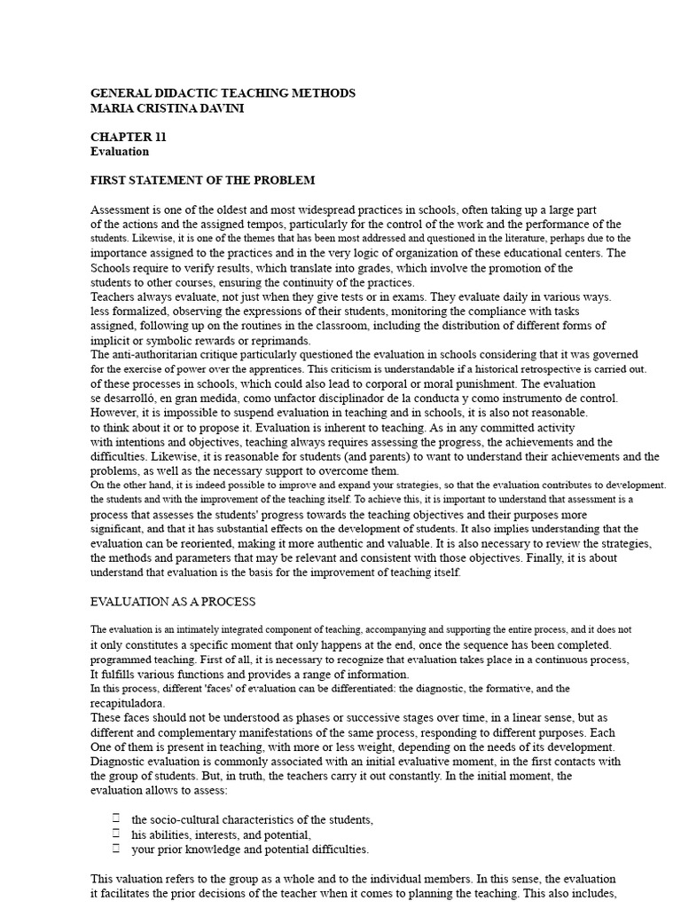 Davini General Didactic Teaching Methods Chapter 11 | PDF | Educational ...