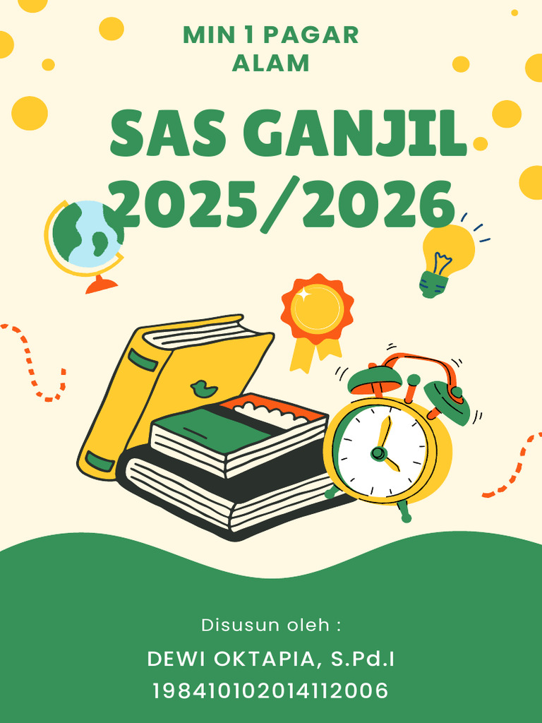 Hijau Krem Kuning Ilustrasi Lucu Cover Modul Pembelajaran Siswa Dokumen ...