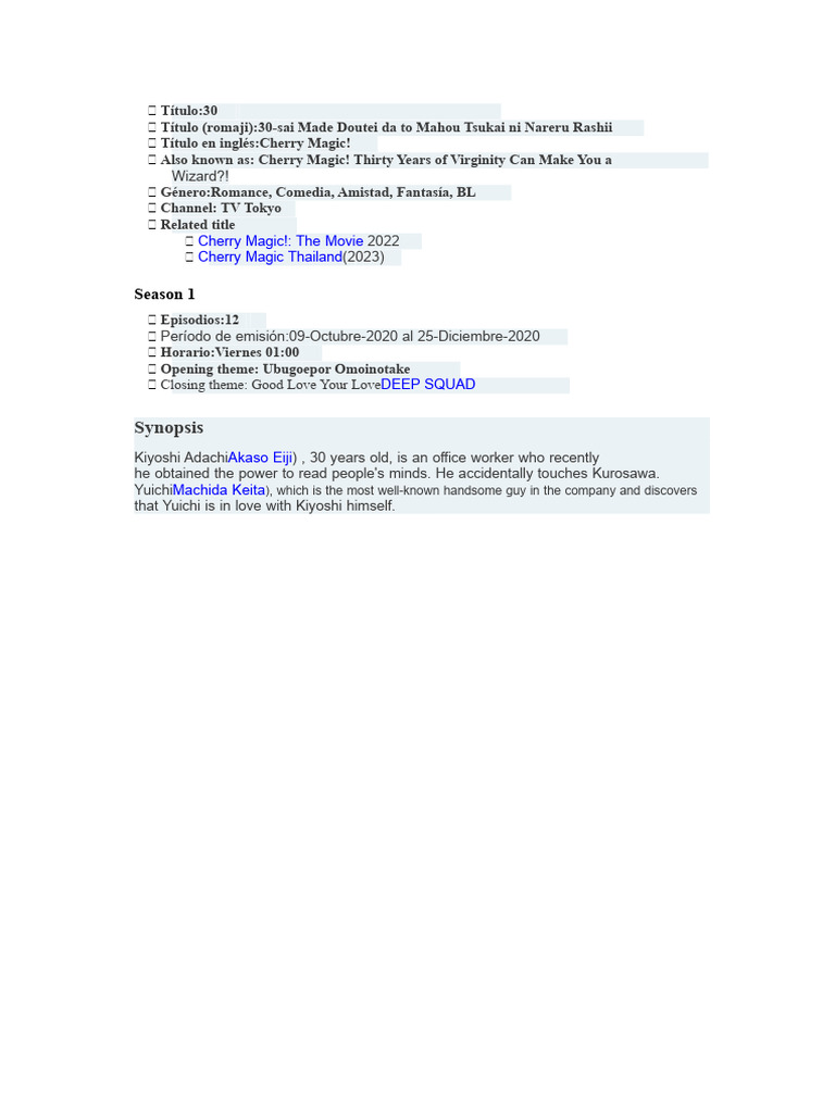 Cherry Magic | PDF