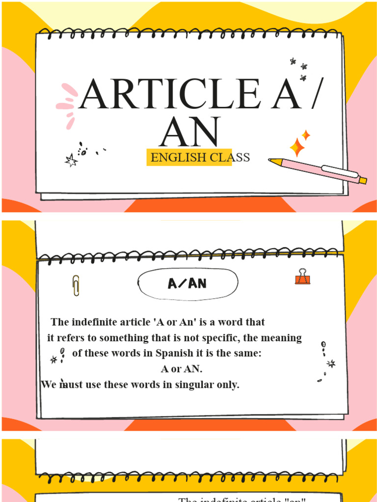 Understanding Indefinite Articles: A vs. An | PDF