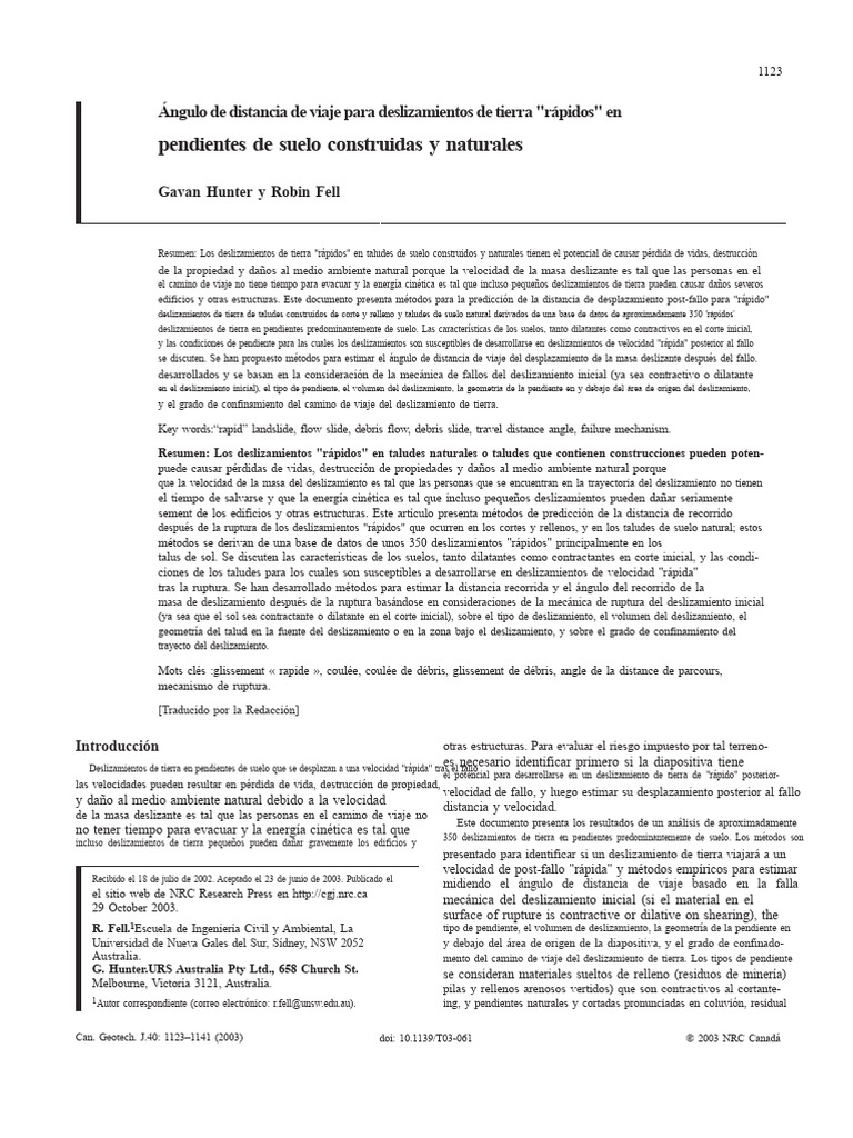 Ángulo de Distancia de Viaje - Hunter y Fell | PDF | Naturaleza