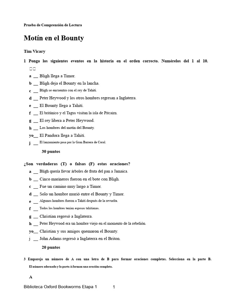 Motín en El Bounty | PDF | Hms Bounty | Motín a bordo
