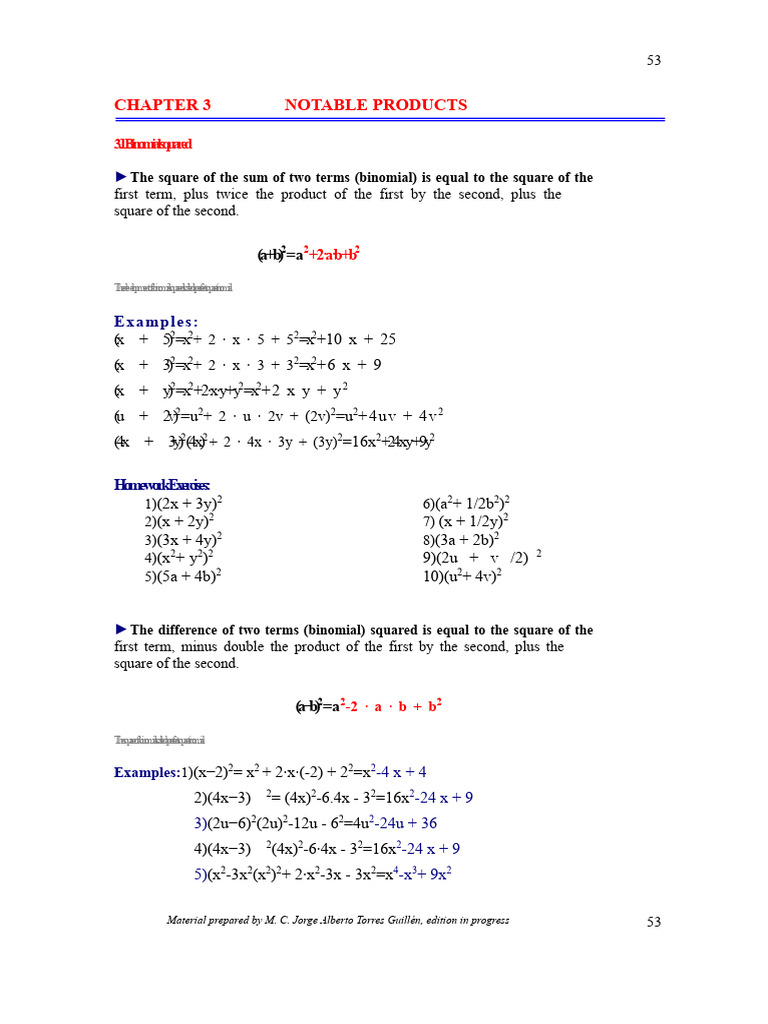 Chapter 3 - Notable Products and Factorization | PDF | Factorization ...