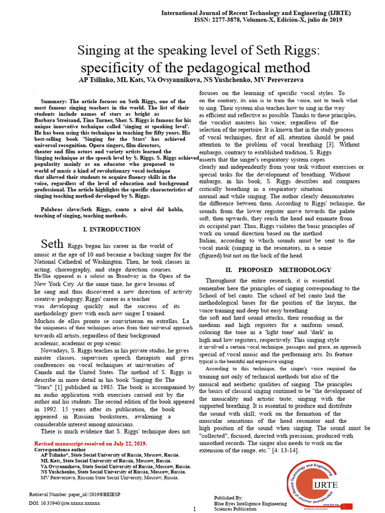 Speech Level Singing by Seth Riggs | PDF | Human Voice | Singing