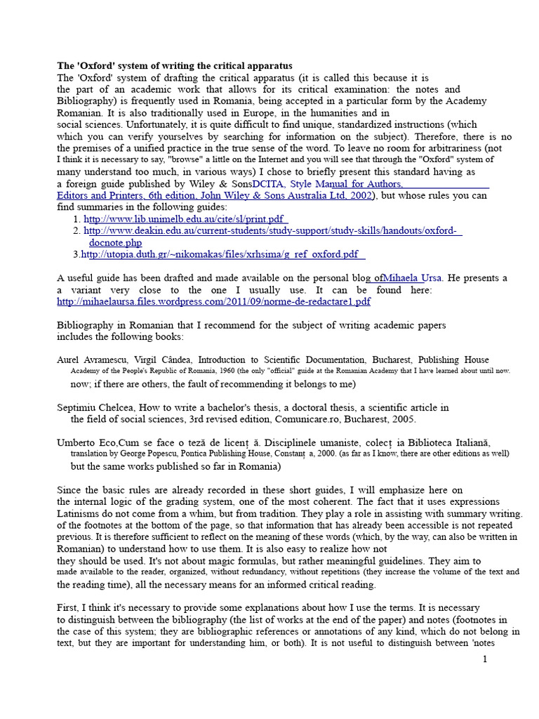 Oxford Writing System for Critical Apparatus | PDF | Bibliography | Books