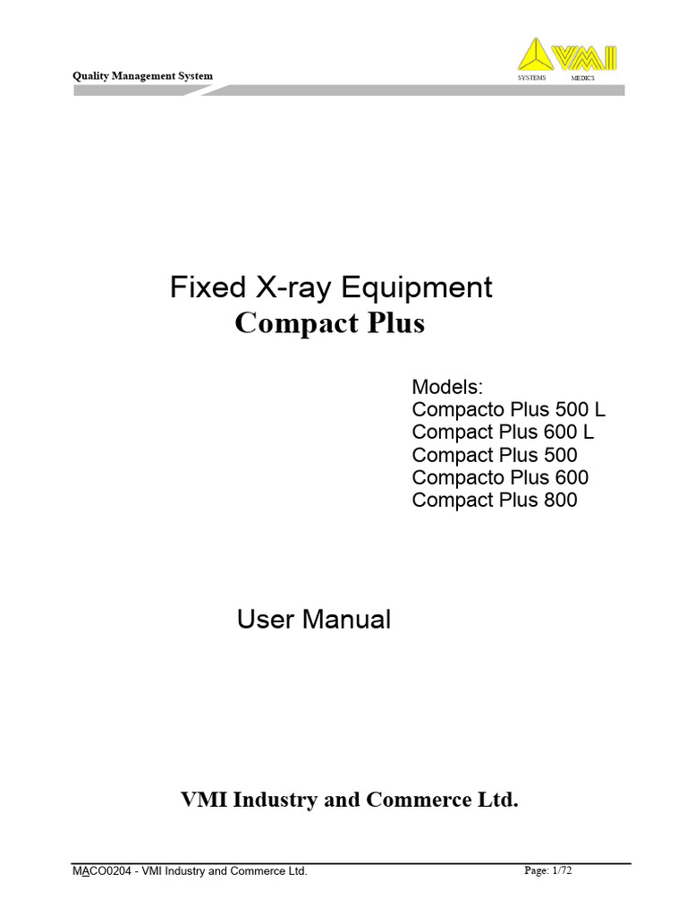 Fixed X-Ray Device_Compact Plus.PDF | PDF | Incandescent Light Bulb ...