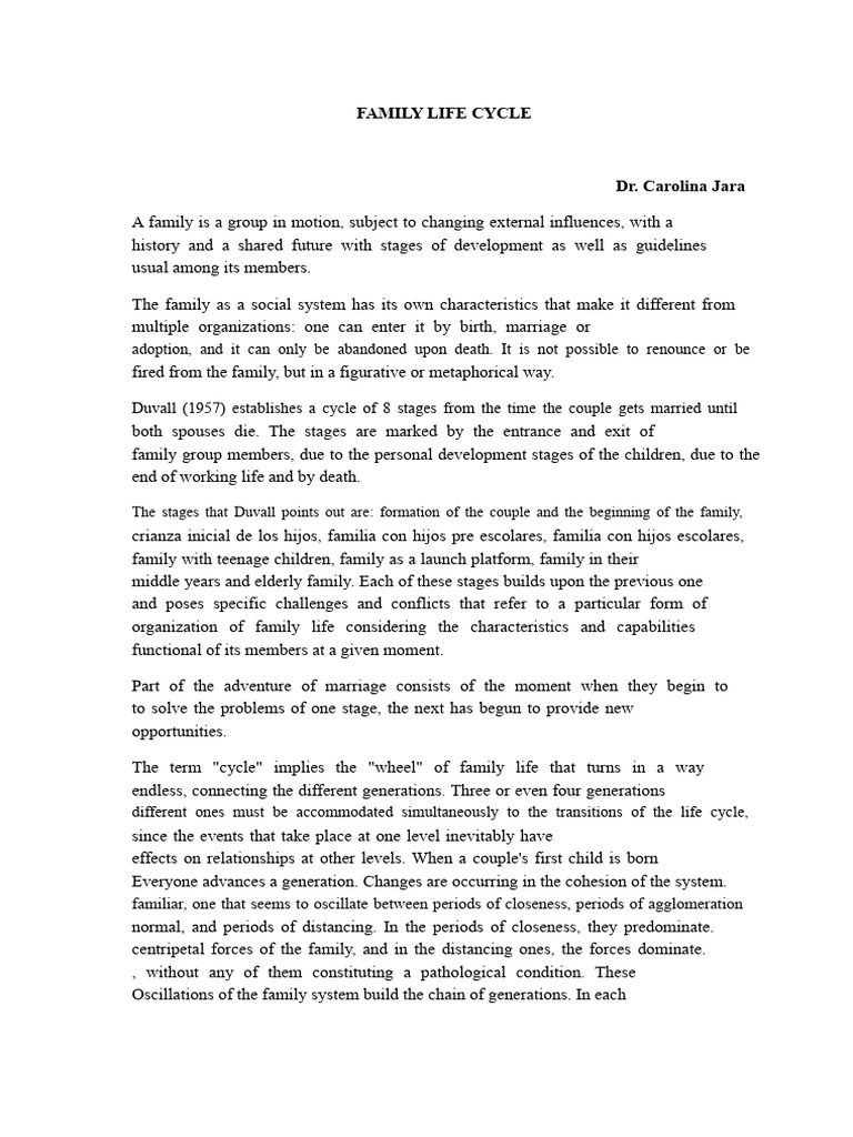 Duvall Family Life Cycle | PDF | Family | Intimate Relationships