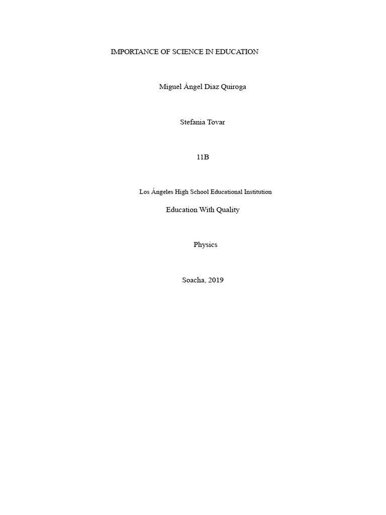 Importance of Science in Education | PDF | Science | Knowledge