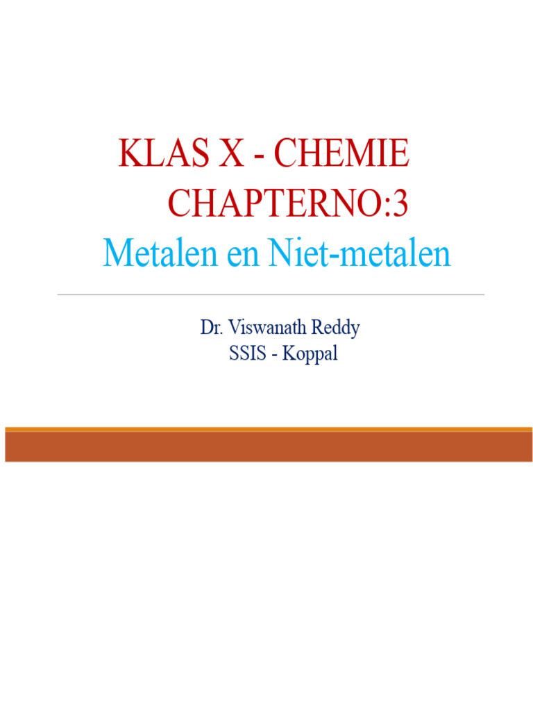 Metalen en Niet-Metalen | PDF