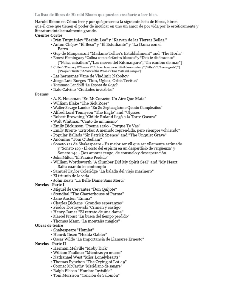 Harold Bloom | PDF | Escritores