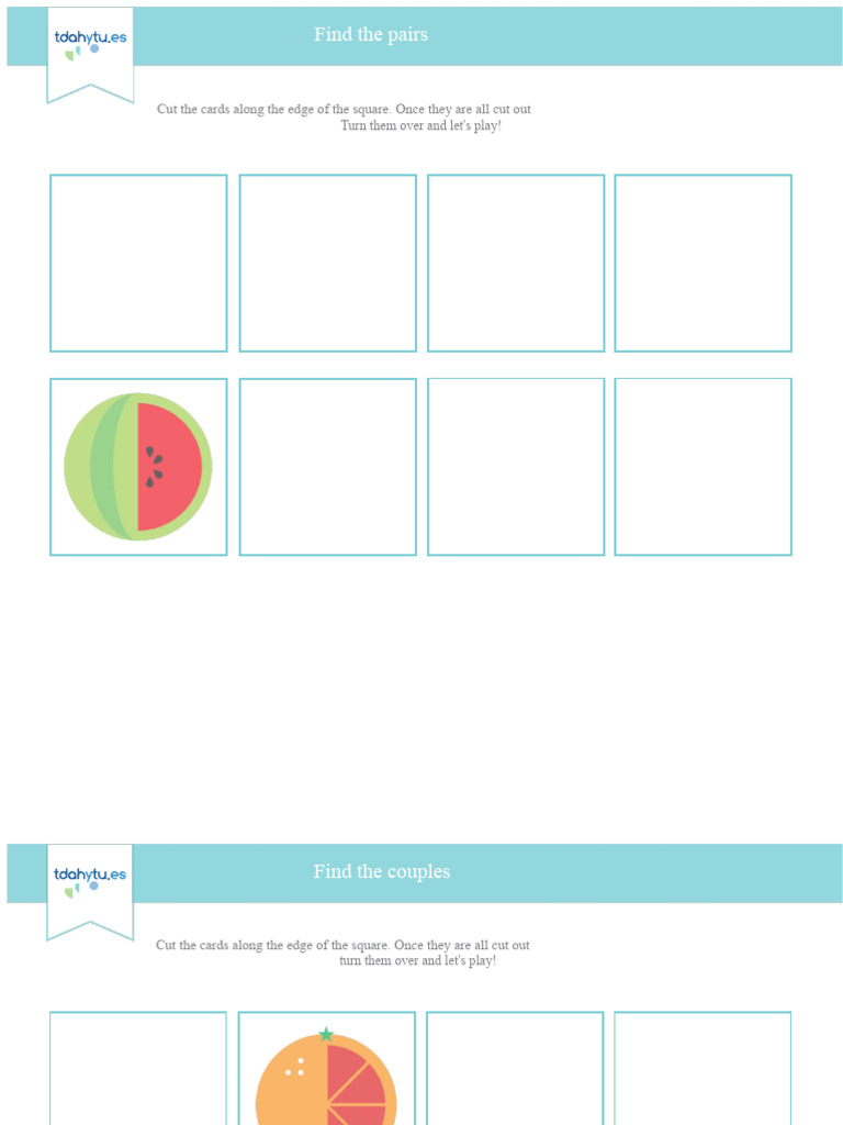 Game Find The Pairs PDF | PDF