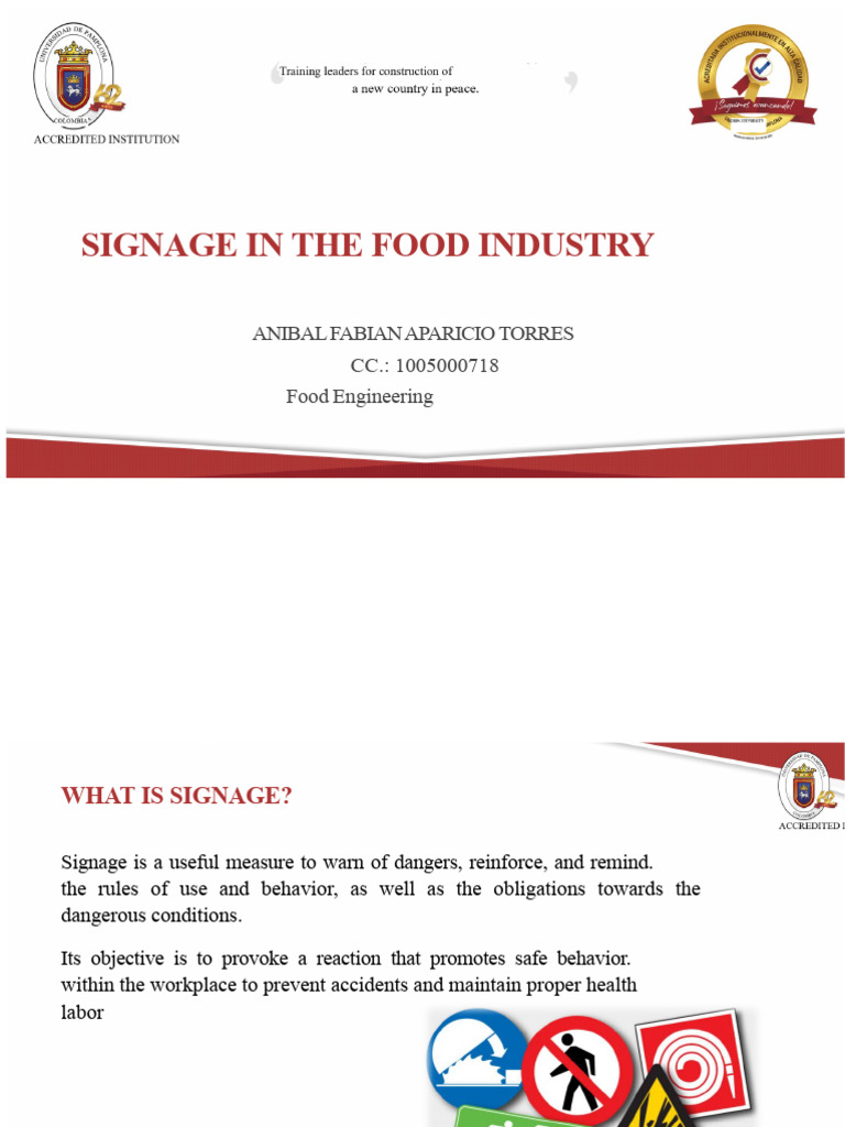 Food Industry Signage Essentials | PDF | Safety