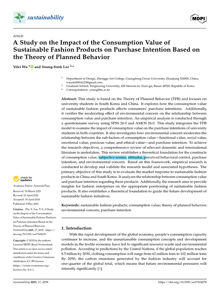A Study On The Impact of The C | PDF | Sustainability | Attitude ...