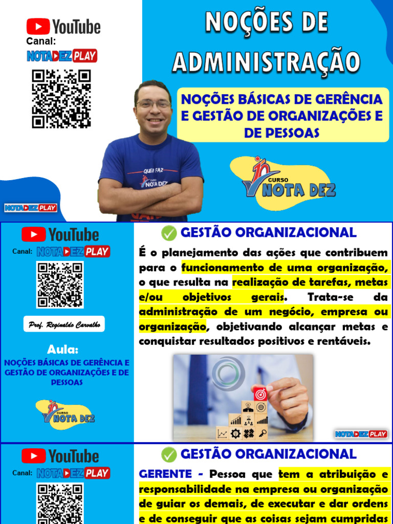 Aula 05 - ADM Curso Nota Dez - Noções Básicas de Gerência e Gestão de ...