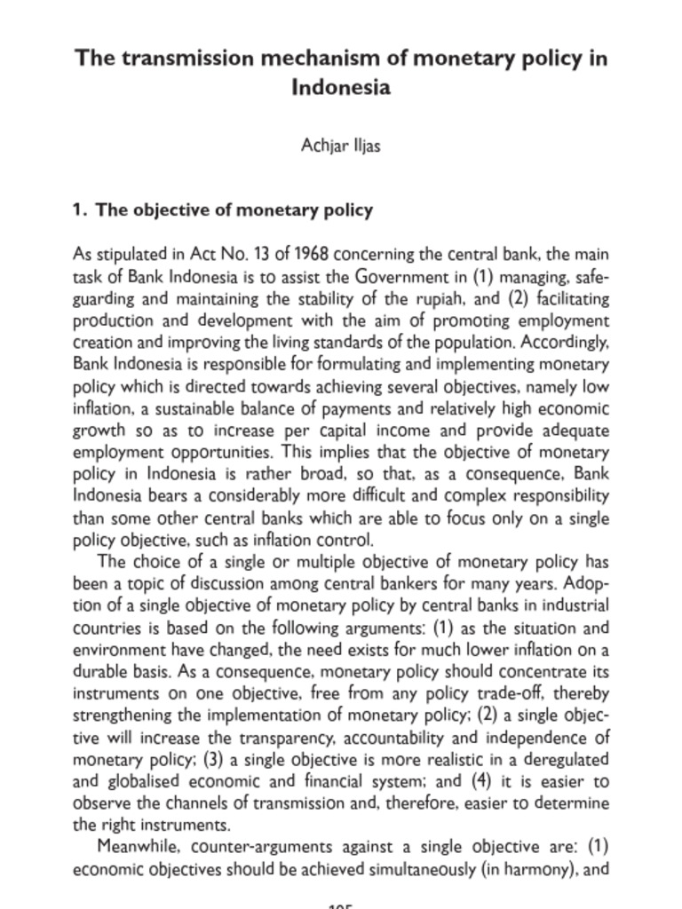 The Transmission Mechanism of Monetary Policy in Achar | PDF | Money ...