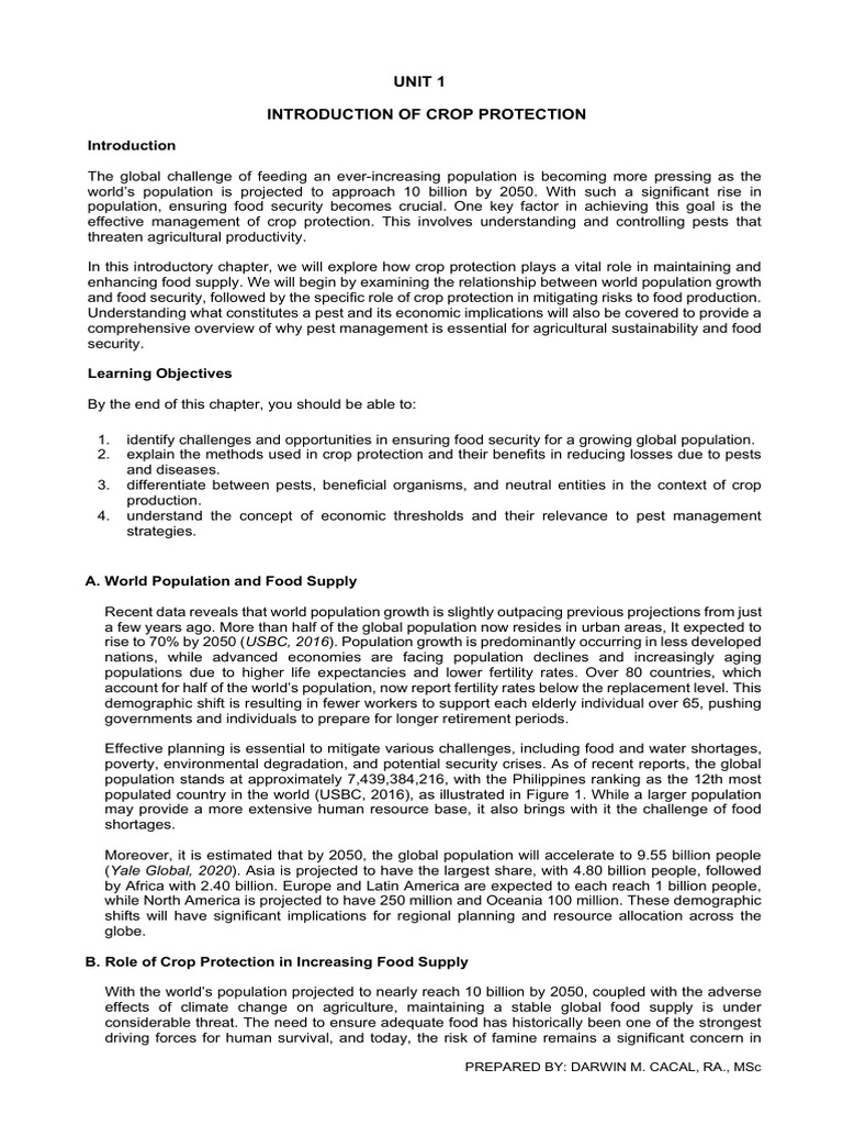 Crop Protection: Ensuring Food Security | PDF | Pest (Organism ...