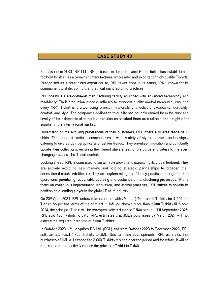 Case Study 40 | PDF | Auditor's Report | Mergers And Acquisitions