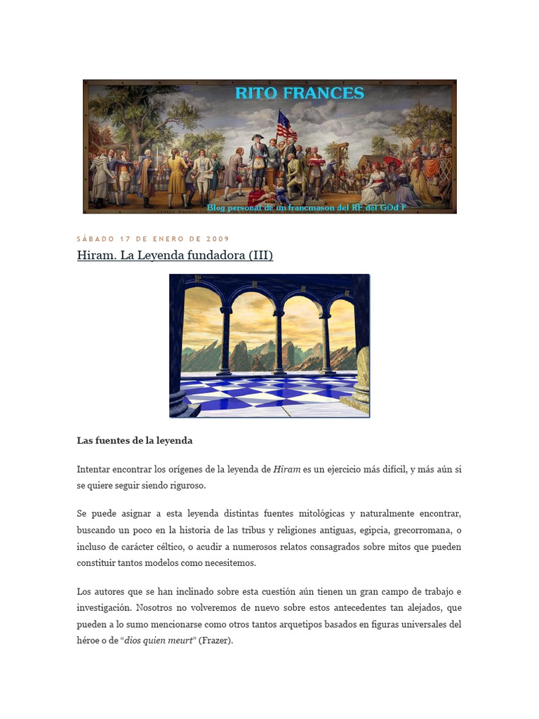 Orígenes de la Leyenda de Hiram | PDF | Masonería | Leyendas