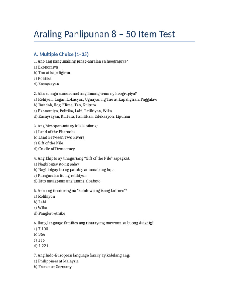 AP G8 Test | PDF