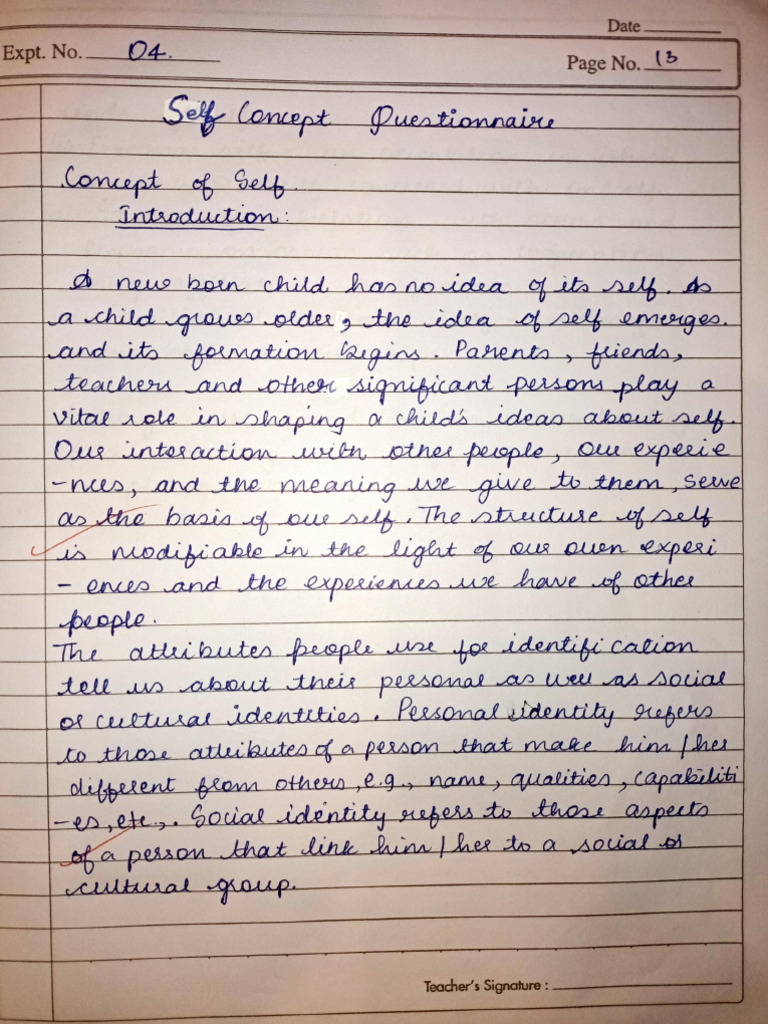 Self Concept | PDF