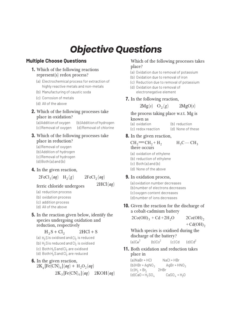 Redox Xi Mvqs | PDF | Redox | Chemical Reactions