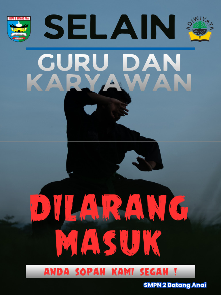 Biru Ilustratif Pemberitahuan Dilarang Masuk Selain Karyawan Flyer | PDF