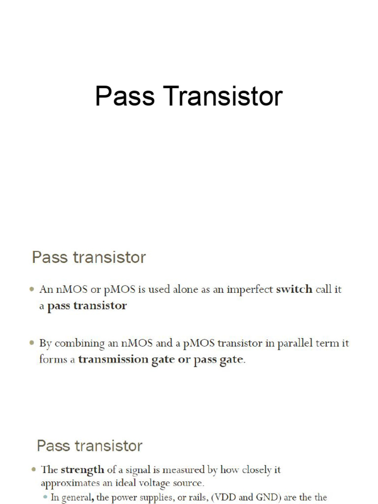 Pass Transistor | PDF