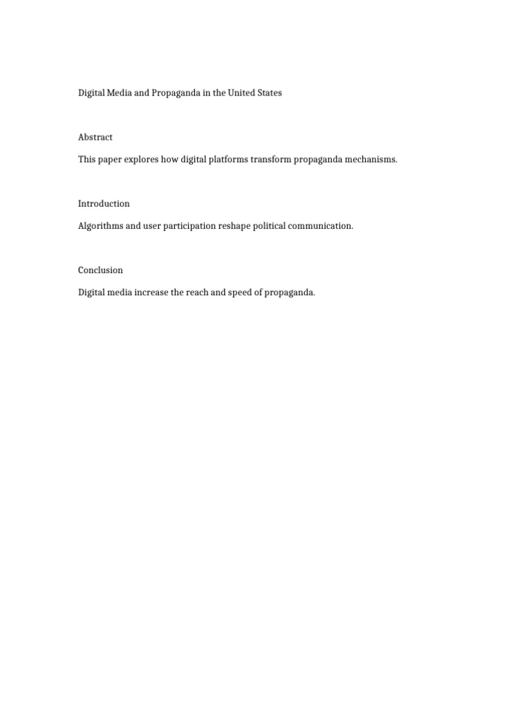 Digital Media's Role in U.S. Propaganda | PDF