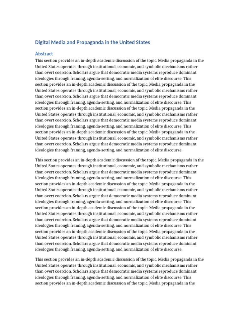 US Media Propaganda Mechanisms | PDF | Propaganda | Ideologies