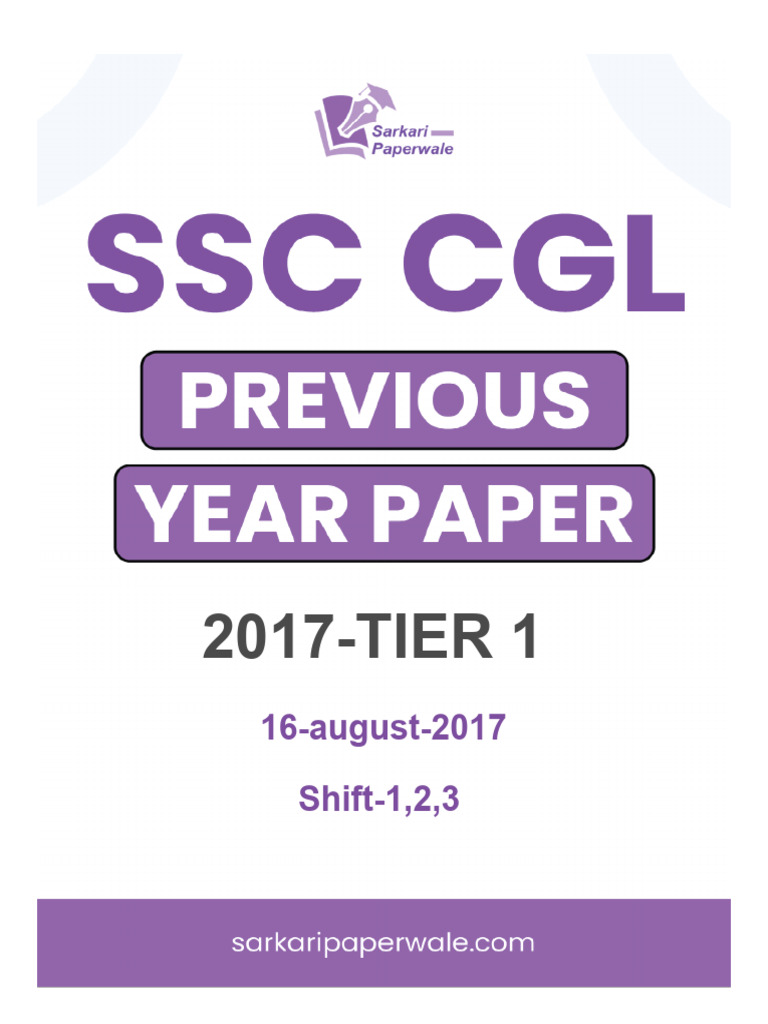 SSC_CGL_2017_Tier1_16-august-2017_Shift1_2_3 | PDF | Idealism | Western ...