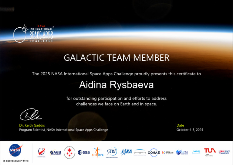 NASA Space Apps Challenge Certificate | PDF