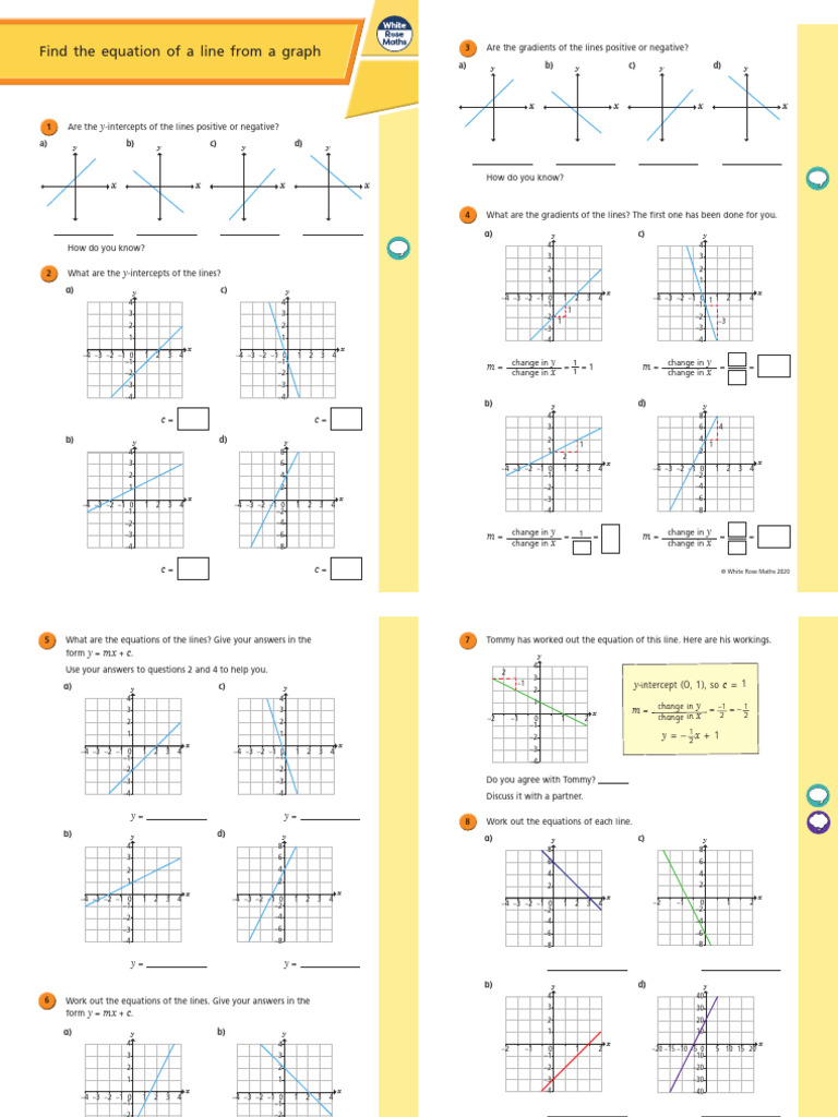 Find Line Equations from Graphs | PDF | Mathematics | Applied Mathematics