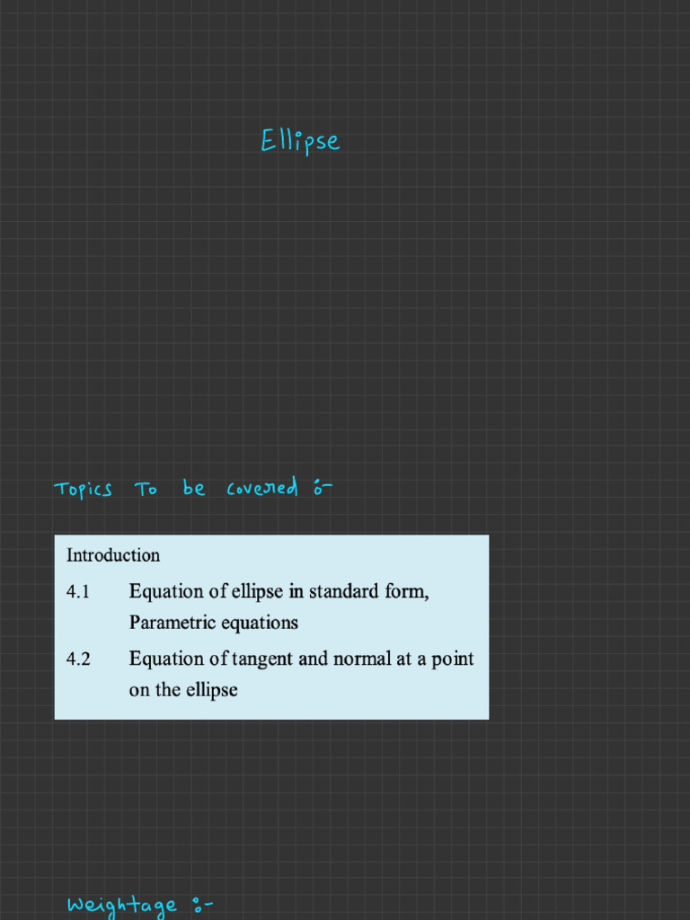 Understanding Ellipses: Key Concepts | PDF