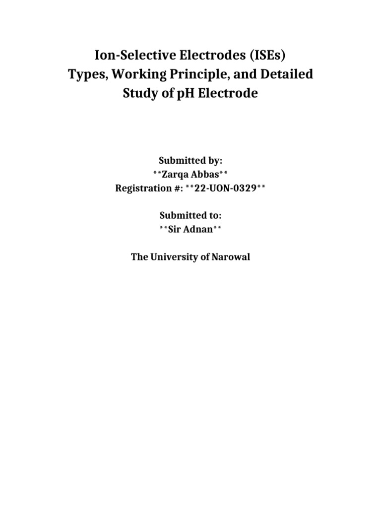 Ion-Selective Electrodes: pH Measurement Guide | PDF | Ph | Chemistry