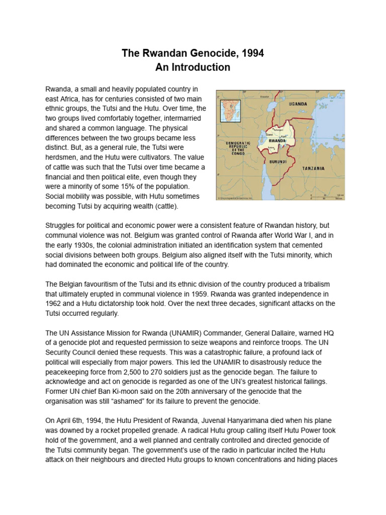 Rwandan Genocide Overview: 1994 Events | PDF | Tutsi | Hutu