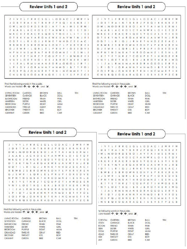 Units 1-2 Wordsearch | PDF