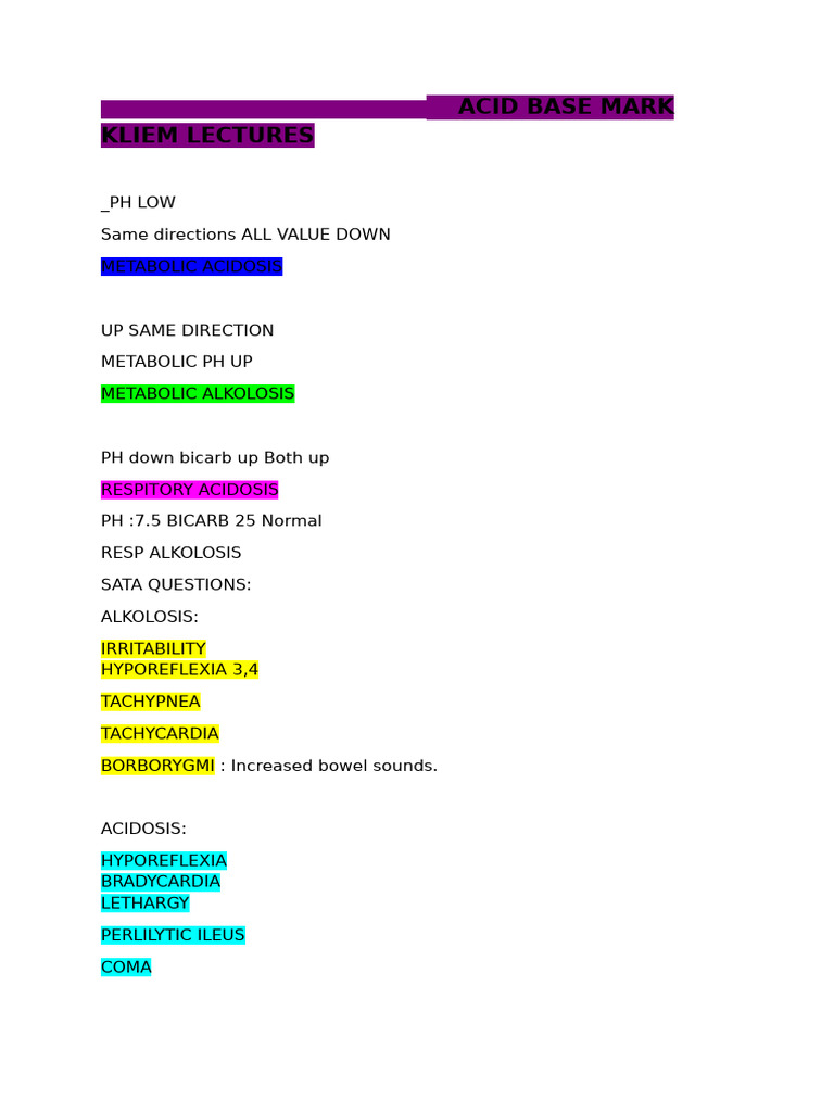 Acid Base Mark Kliem Lectures | PDF
