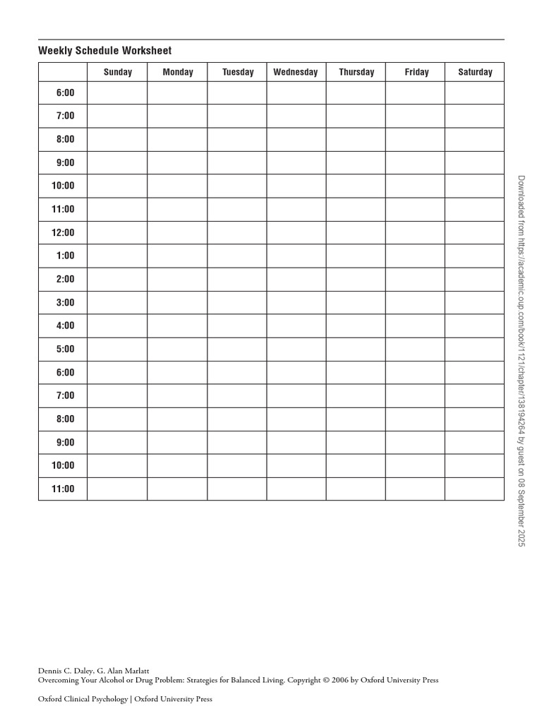Weekly Schedule Template for Planning | PDF