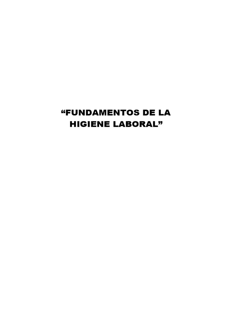 Fundamentos de La Higi | PDF | Seguridad y salud ocupacional | Mercurio ...