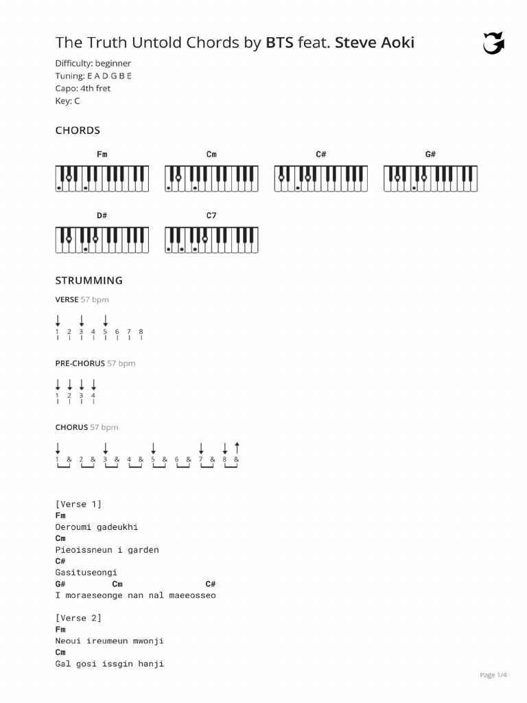 The Truth Untold Chords | PDF