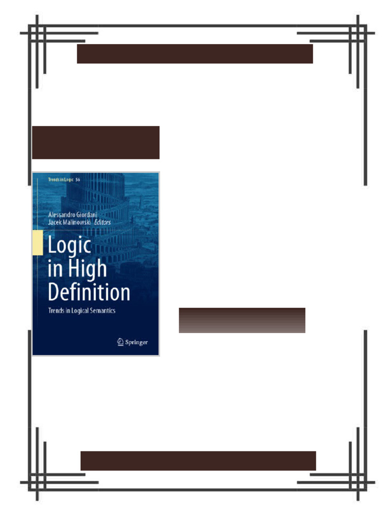 Logic in High Definition: Trends in Logical Semantics Alessandro ...