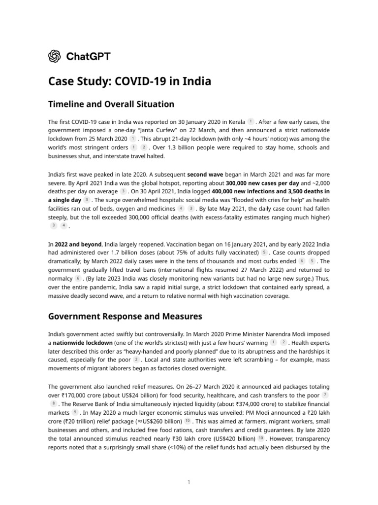 Case Study_ COVID-19 in India | PDF | Viral Respiratory Tract ...