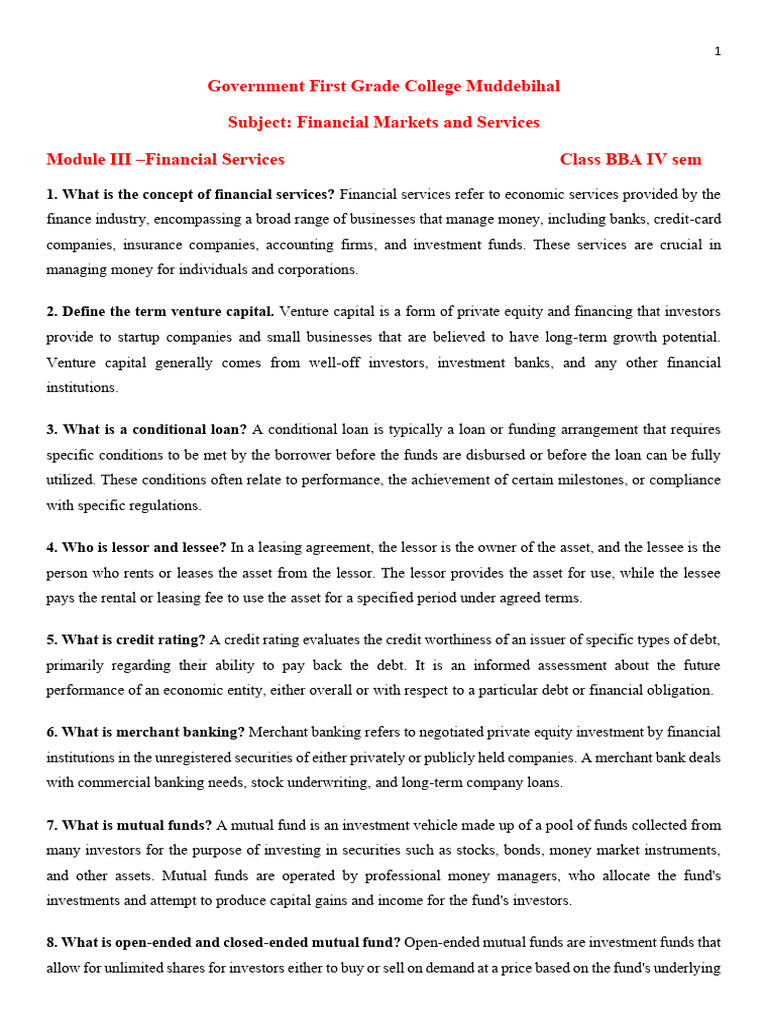 FMS Module 3 | PDF | Investing | Investment Fund