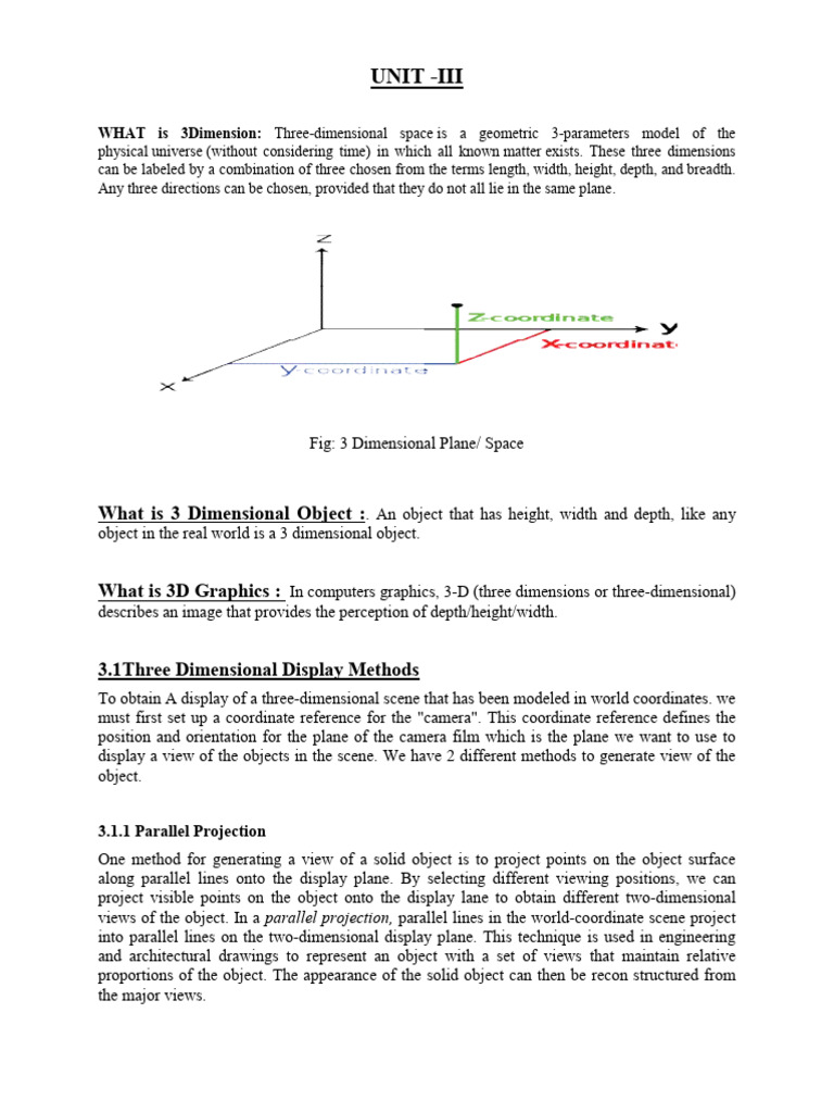 CG - UNIT-3 | PDF | Cartesian Coordinate System | Vertex (Geometry)