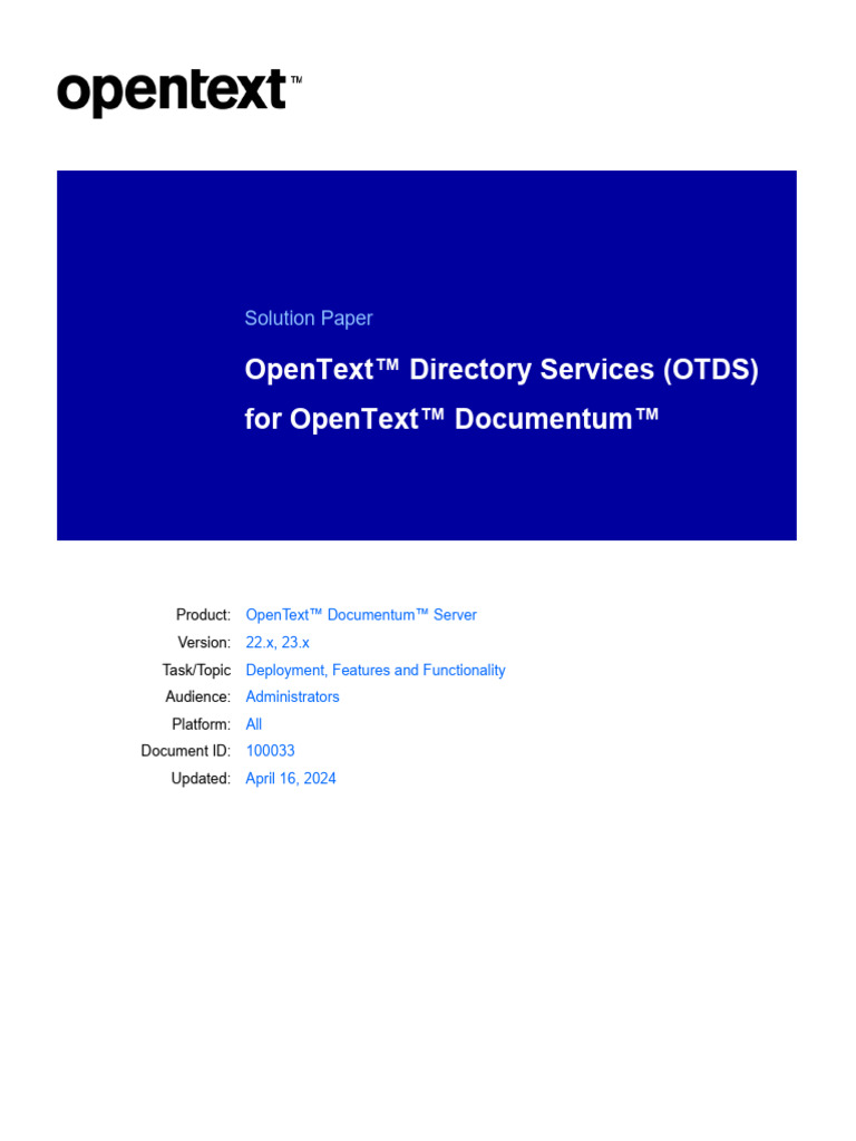 OTDS Integration for Documentum Admins | PDF | Active Directory ...